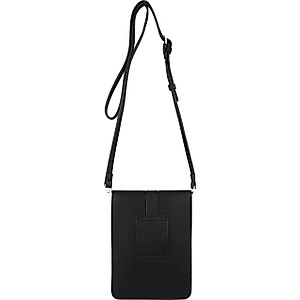B BRENTANO Vegan Small Flap-Over Crossbody Bag and Waist Purse with RIFD Blocking (Black)