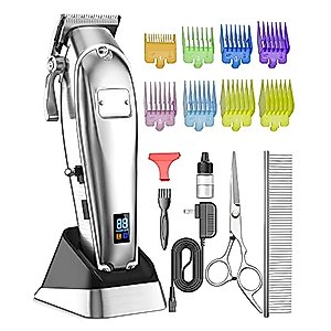 oneisall Dog Grooming Clippers for Thick Heavy Coats,2 Speed Cordless Hair Trimmers with Metal Blade Grooming Kit for Pets Dogs Cats Animals