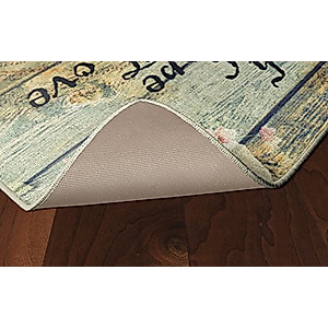 Brumlow Mills Faith, Hope, Love Vintage Floral Spring Kitchen Rug, Living Room or Bedroom Mat, Bathroom, and Entryway Rug, 1'8" x 2'10", Beige