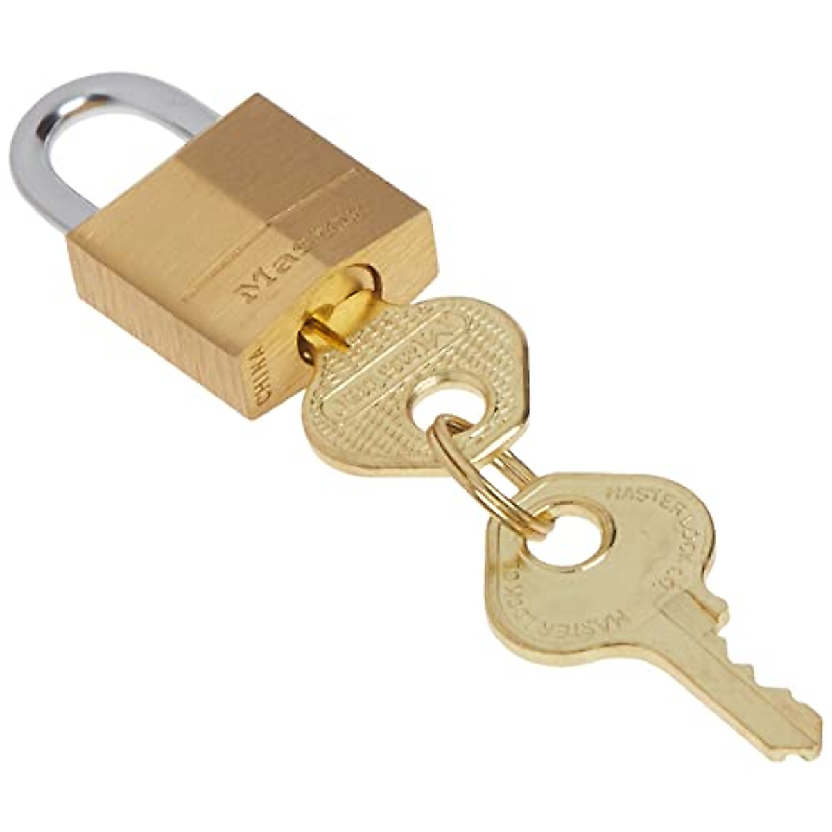 Master Lock Padlock, Solid Brass Lock, 3/4 in. Wide, 120Q (Pack of 4-Keyed Alike)