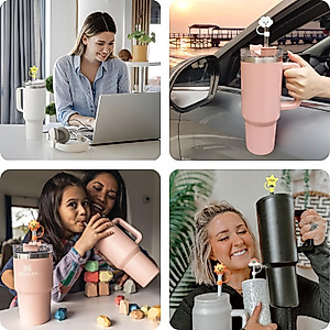 Straw Cover Cap for Stanley Cup, 4pcs 0.4in 10mm Diameter Reusable Dust-Proof Straw Topper Compatible with Simple Modern and Tumbler with Lid and Straw (4pcs sky set)