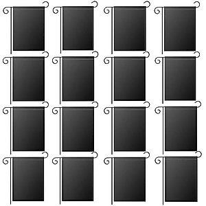 GoShell 16 Pcs Black Blank Garden Flag, One Layer Polyester Heat Transfer Printed Flags, Outdoor Garden Parade Banner Decor Flags Flags, 12"x 18"