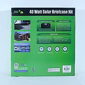 Nature Power 40-watt Portable Monocrystalline Solar Panel for 12-Volt Charging in Briefcase Design