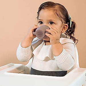 BraveJusticeKidsCo. | Teenie Tiny™ Silicone Developmental Baby-Led Weaning Drinking Cups (2 pack) (Blue Fusion)