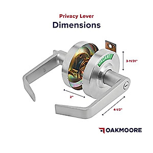 Commercial Grade Bathroom Door Lock with Occupancy Indicator - See Occupied Vacancy or Engaged Status On Public Restroom Toilet - with Deadbolt Locks