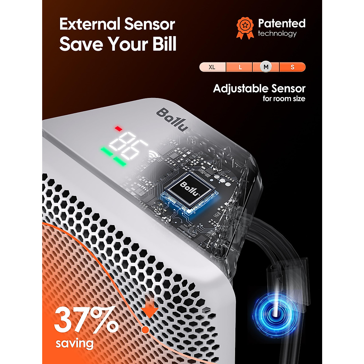 Ballu Convection Panel Space Heater,1500W Whole Room Heater for Indoor Use Large Room with Program Thermostat,Wifi App,Remote,Portable Standing Wall Mount Electric Space Heater Indoor,Work with Alexa