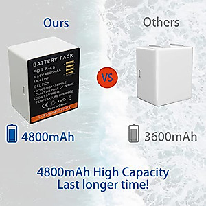 2-Pack Rechargeable Battery & USB-C Charger Station for Arlo Ultra, Ultra 2, Arlo Pro 3 and Pro 4 Camera VMC4040P,Battery Capacity:3.85V/4800mAh/18.48Wh (Arlo Ultra, Ultra 2, Arlo Pro 3 and Pro 4)