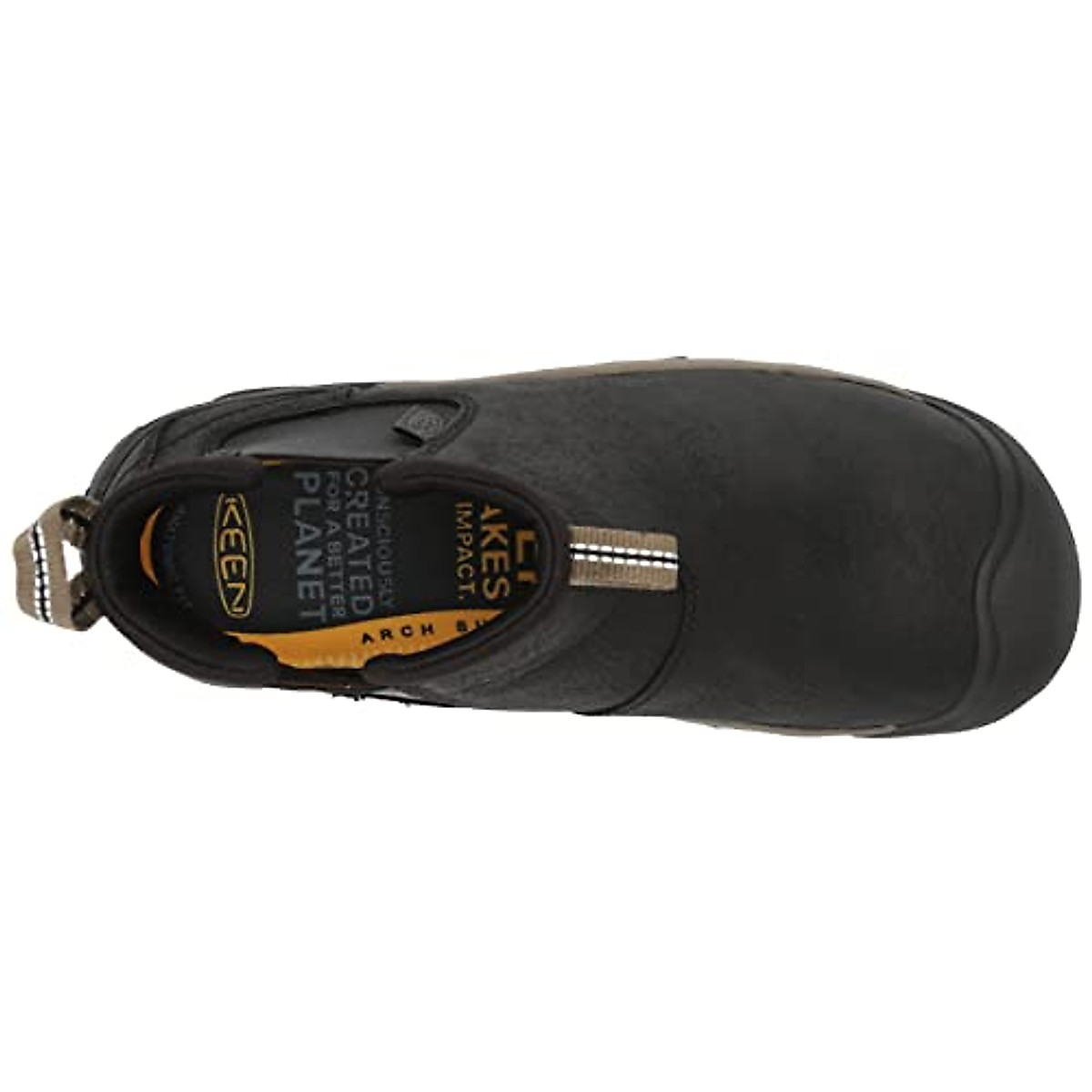 KEEN Women's Targhee 2 Pull On Mid Height Leather Chelsea Boot, Black/Brindle, 9