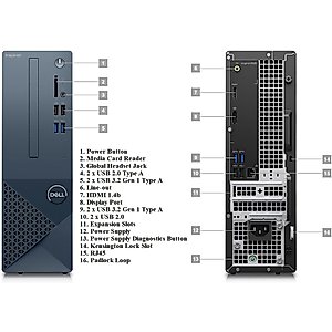 DELL Newest Inspiron 3020S Small Desktop, Intel Core i5-13400, 16GB DDR4 RAM,1TB SSD, Intel UHD 730 Graphics, Win 11 Pro, Bluetooth, WiFi, Mist Blue