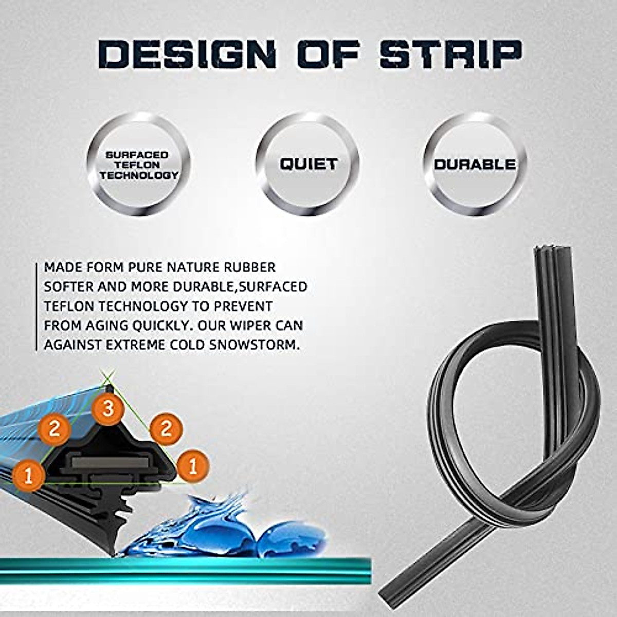 AUTOBOO 26"+ 16" Windshield Wiper Blades Premium All-Seasons OEM Quality Wipers with Durable Stable and Quiet, Pack of 2 (pair for front windshield)