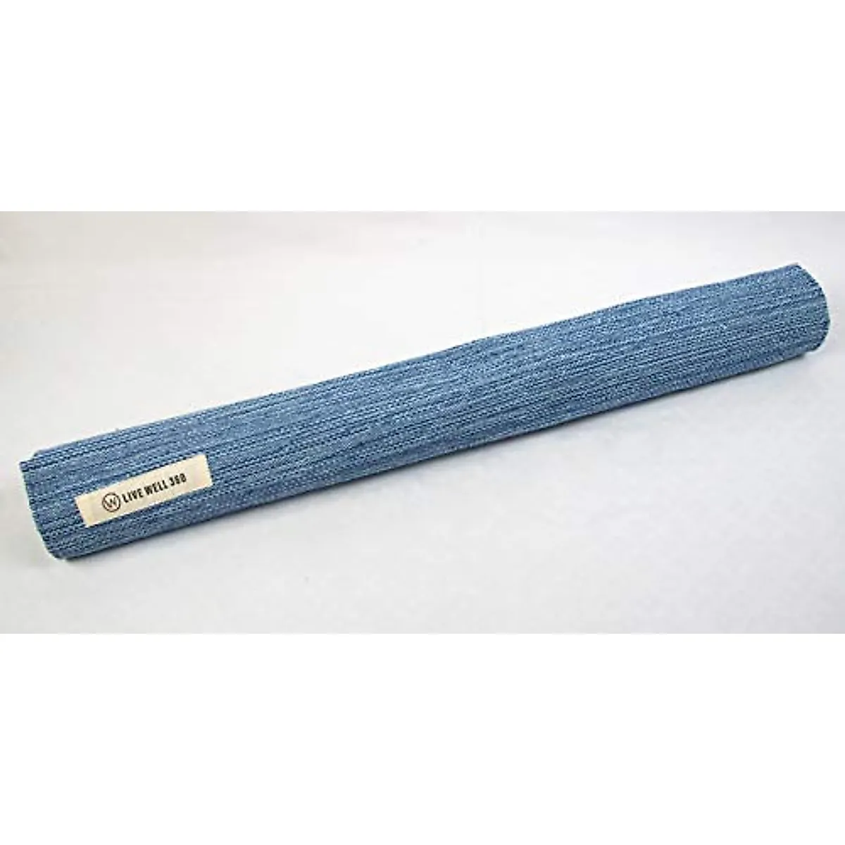Handmade Organic Cotton Yoga Mat by Live Well 360 - Natural Yoga Mat - Exercise, Workout, & Fitness Rug Made of 100% Cotton - Woven Material - Hand-Crafted, Absorbent & Washable - 78" x 27" (Blue)
