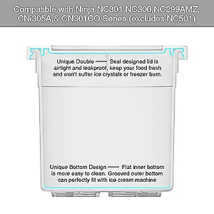 ARCOOLOR Pint Containers with Silicone Lids Replacement for Ninja Creami - 4 Pack, Compatible with NC299AMZ & NC300s Series Ice Cream Maker with E-Cookbook, Airtight & Dishwasher Safe (MIX2)