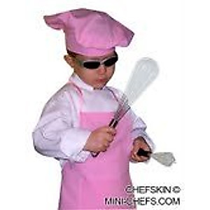 CHEFSKIN Adult Set Apron + Hat Pink, Ultra Lightweight Cool & Comfortable