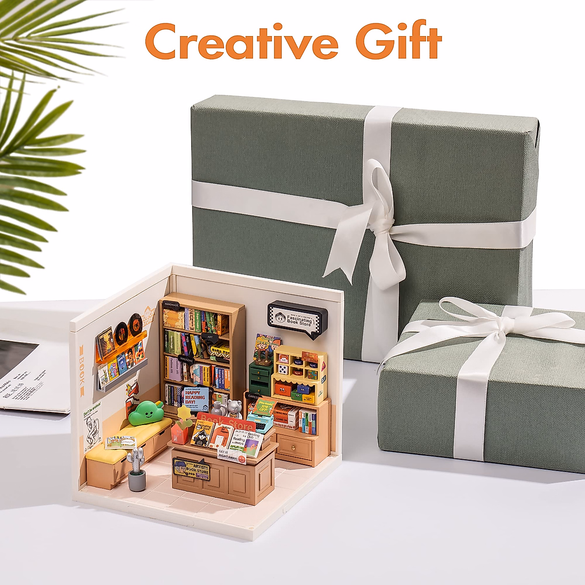 ROBOTIME DIY Miniature House - 1:24 Scale Realistic Store Kit with LED Light - Tiny Model Mini House with Furniture, Best Birthday Gift