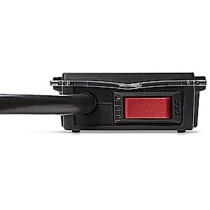 Amazon Basics 8-Outlet Power Strip Surge Protector, 4,500 Joule - 6-Foot Cord, Black/Green