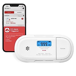 X-Sense Smart Carbon Monoxide Detector, Wi-Fi CO Detector, Real-Time Push Notifications via X-Sense Home Security App, Replaceable Battery, Optional 24/7 Professional Monitoring Service, XC04-WX