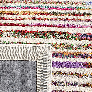 SAFAVIEH Nantucket Collection Accent Rug - 3' x 5', Ivory, Handmade Boho Abstract Cotton & Wool, Ideal for High Traffic Areas in Entryway, Living Room, Bedroom (NAN604A)