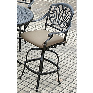 Outdoor Patio Swivel Bar Stools Cast Aluminum Elisabeth Outdoor 2pc Set