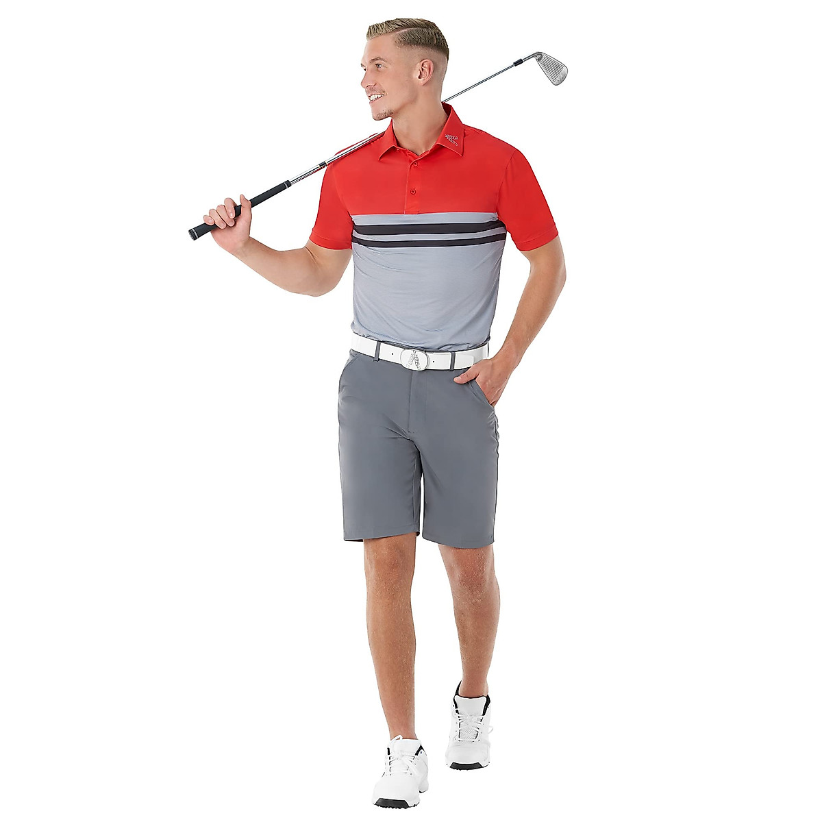 Royal & Awesome Mens Golf Shorts Stretch, Golf Shorts Men Stretch, Mens Slim Fit Golf Shorts, Stretch Golf Shorts for Men, Grey Golf Shorts for Men