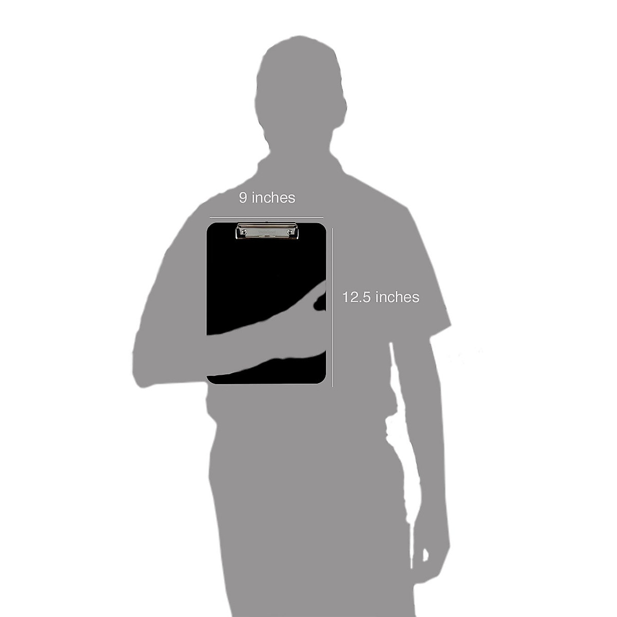 Trade Quest Plastic Clipboard Opaque Color Letter Size Low Profile Clip (Pack of 6) (Black)