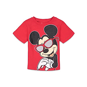 Disney Mickey Mouse Toddler Boys T-Shirt and Shorts Outfit Set Gray/Red 3T