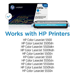 Original HP 645A Cyan Toner Cartridge | Works with HP Color LaserJet 5500, 5550 Series | C9731A
