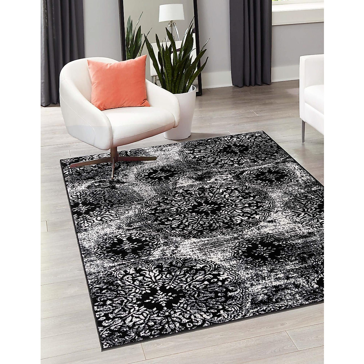 Rugs.com Monte Carlo Collection Rug – 2' 2 x 3' Black Medium Rug Perfect for Living Rooms, Large Dining Rooms, Open Floorplans