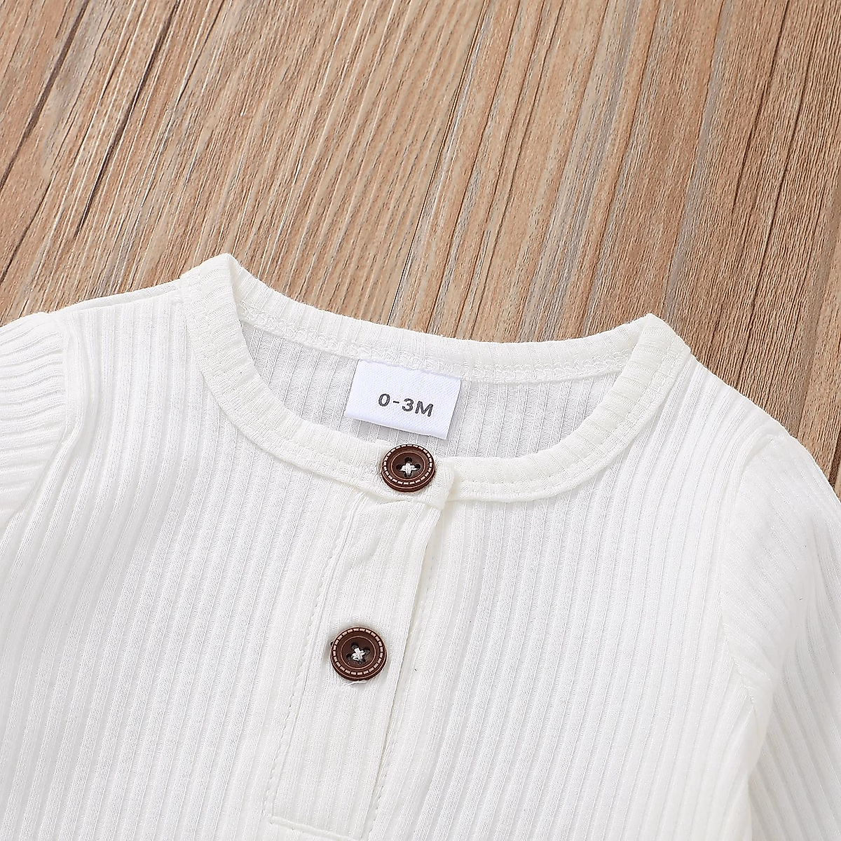 Lala Bear Baby Girl Boy 2 Pack Solid Long Sleeve Romper Bodysuit Clothes Black & White 12-18 Months