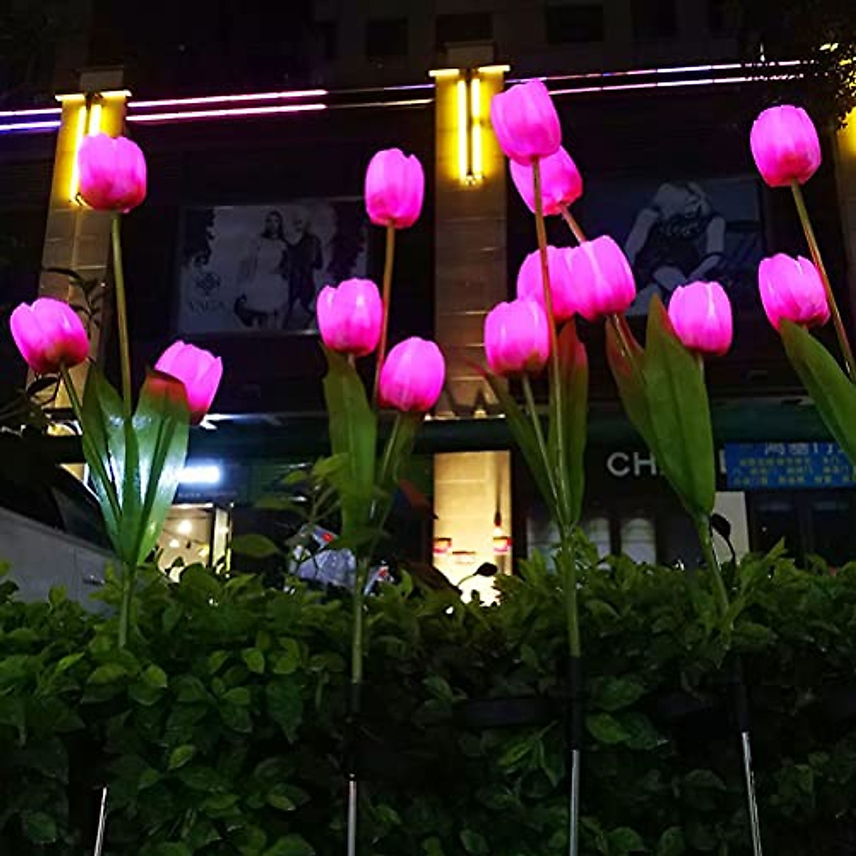 Aolyty Solar Flower Lights Outdoor, IP65 Waterproof Solar Tulip Lights LED Garden Stake Lights for Pathway Lawn Patio Yard Landscape Decorative