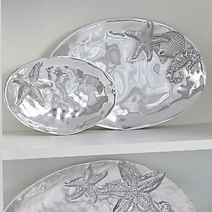 MARIPOSA STARFISH SMALL OVAL PLATTER | | BRILLANTE | TABLEWARE | PLATTERS | RECYCLED SANDCAST ALUMINUM | HANDMADE IN MEXICO
