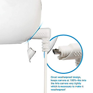 Power Cable 10Ft, Power Cord and Charger Adapter for Arlo Pro & Pro 2 and Arlo Go, Weatherproof Outdoor Indoor, Arlo Power Cable