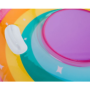 BigMouth Inc. Rainbow Snow Tube – 3 ft. Wide Inflatable Snow Tube with Easy Grip Handles, Made of Durable Vinyl with Welded Seams – Makes a Great Gift, Multicolor