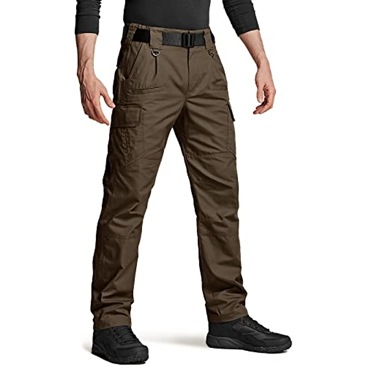 CQR Men's Tactical Pants, Water Resistant Ripstop Cargo Pants, Lightweight EDC Work Hiking Pants, Outdoor Apparel, Duratex Ripstop Tundra, 40W x 32L
