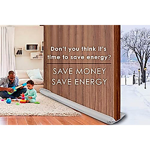 KOALA Design Under Door Draft Stopper 32 to 38 Inch Door Breeze Dust Air Blocker Adjustable Draft Stoppers Double Sided Draft Guard with 2.1 Foam (Gray-1)