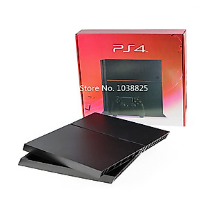 New Replacement Top Upper & Bottom Cover Full Housing Shell Case Cover for PS4 1200 CUH-1206 CUH-1209 CUH-12XX Console with Screws Stickers Black