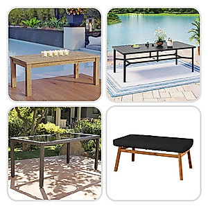 Covers & All Rectangle Table Top Cover, 12 Oz Waterproof UV & Weather Resistant Patio Table Cover, Outdoor Table Cover for Patio Furniture (85" L x 40" W x 5" H, Black)