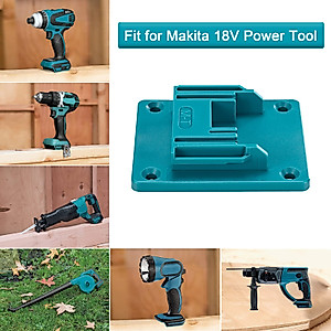 5 Packs Tools Drill Mount Holder, Fit for Makita 18V Li-ion Drill Tools Holder Dock Hanger with 20 Screws(cyan-blue, No Tool)