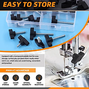 Rustark 35Pcs M6 5 Sizes Thumb Screws Assortment Kit Wing Knob Bolt Black Plastic Male Thread Clamping Screw Knob for Quick Remove or Replace Hand Tightening Knob