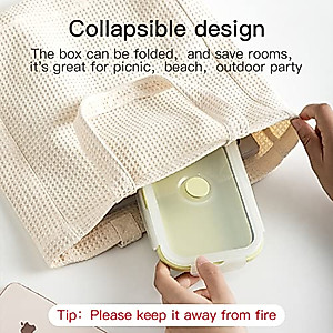 Duoyou Collapsible Silicone Lunch Bento Box, Portable Food Storage Container Outdoor Picnic Box Space Saving, Microwave, Dishwasher and Freezer Safe, 3 Pcs Set (Grey)