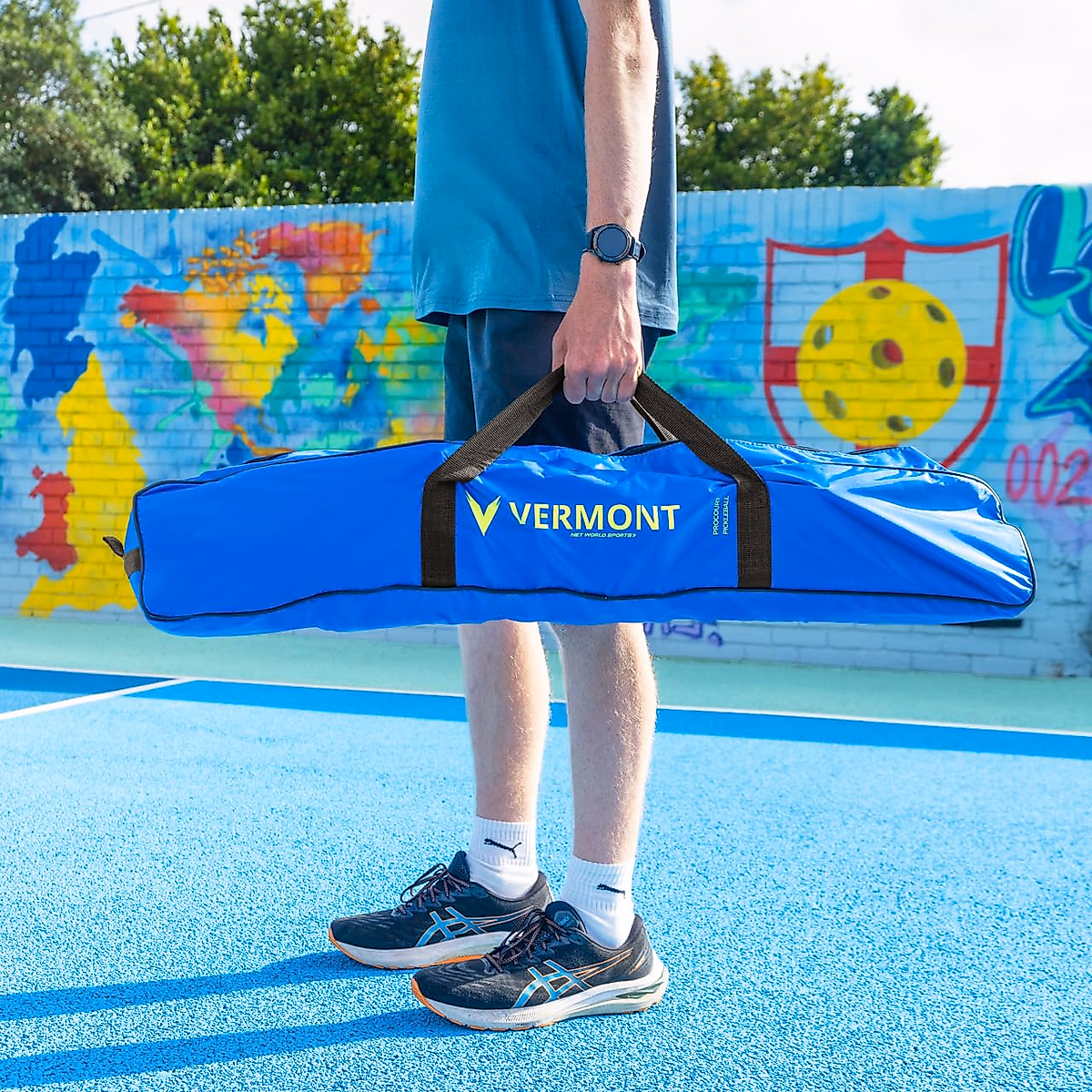 Vermont Procourt Combi Net | Net for Tennis, Badminton, Pickleball & Soccer-Tennis | Portable Badminton Set | Mini Tennis & Badminton Sets for Backyards (10ft Wide (Half Court Pickleball Only))