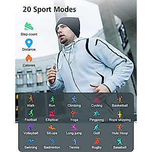 RUIMEN Smart Watch Answer/Make Calls Fitness Watch with Spare Strap Reloj Inteligente 1.7”Full Touch Smartwatchs for Women Men Heart Rate/Sleep Monitor Watch 100+ Sports IP68 Waterproof(Black)