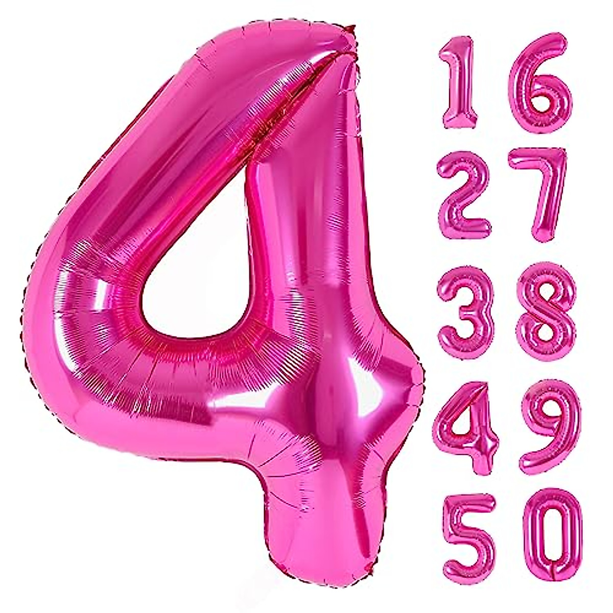40 Inch Giant Light Pink Number 4 Balloon, Helium Mylar Foil Number Balloons for Birthday Party, 4th Birthday Decorations for Kids, Anniversary Party Decorations Supplies (Light Pink Number 4)