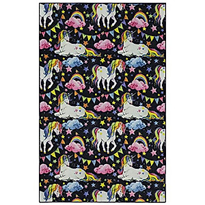 Mohawk Home Girls Playroom Kids Area , Unicorn Wish Rainbow (5' x 8')