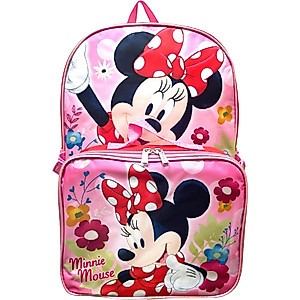 Minnie Mouse Girl's 16" Backpack W/Detachable Lunch Box