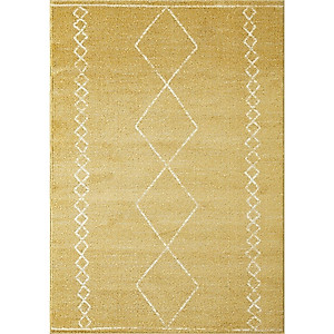 LUXE WEAVERS Daphnes Yellow 9x12 Boho Moroccan Geometric Area Rug 2735