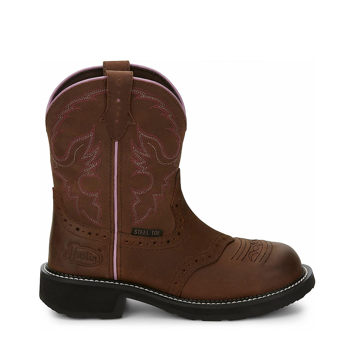 Justin Women's Wanette Western Work Boot Steel Toe Distressed Brown 7.5 M US