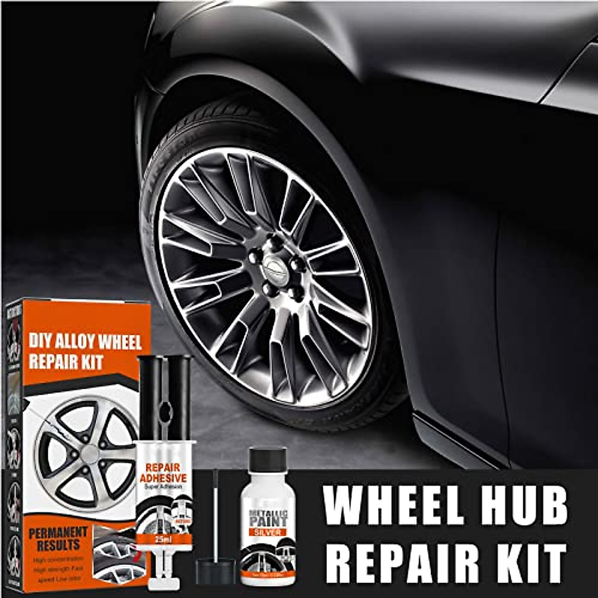 SCNC Wheel Scratch Repair Kit, Rim Scratch Repair Kit, Wheel Repair Kit, Wheel Touch Up Kit, Wheel Scratch Fix Quick, Universal Silver Color for Rims