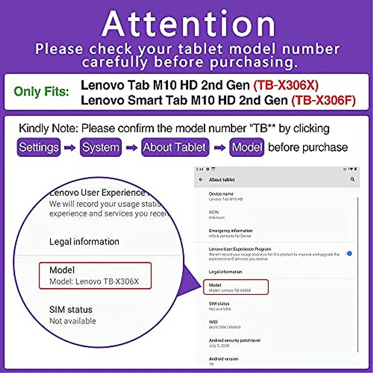 Case for Lenovo Tab M10 HD (2nd Gen)& Nook 10" HD Tablet,Standing Origami Protective Folio Cover for Lenovo Tab M10 HD Gen 2 [TB-X306F/TB-X306X],(Not for M10 HD) Black