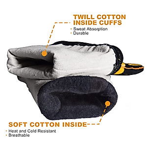 TOPDC Welding Gloves 16 Inches 932℉ Fire/Heat Resistant Leather Welding Gloves For Mig, Tig, Stick, Forge, BBQ, Grill, Fireplace, Wood Stove, Furnace, Oven, Animal Handling for Safe, Loving Pet Care