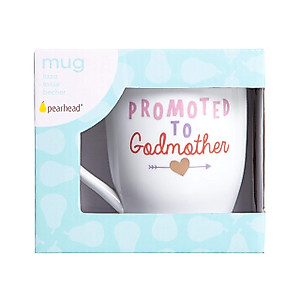 Pearhead Promoted To Godmother Mug, Keepsakes For Godmothers, New Baby Blessing Keepsakes, Godmother Proposal Gift, White